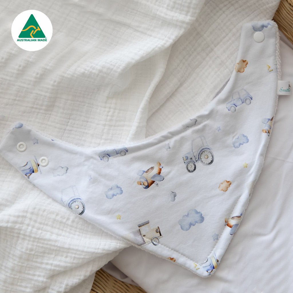 PLANES & TRUCKS | Baby Bib – Smitten Bub Co.